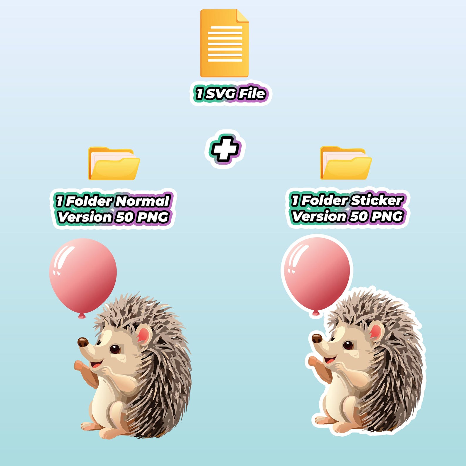 Cute Chibi Animal Clipart Bundle – 50 PNG + Sticker + SVG Cute Animal ...