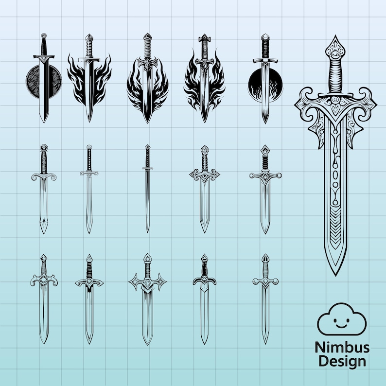 Sword SVG Bundle, Sword DXF, EPS, 4k Png, Pdf, Sword Cut File, Sword ...