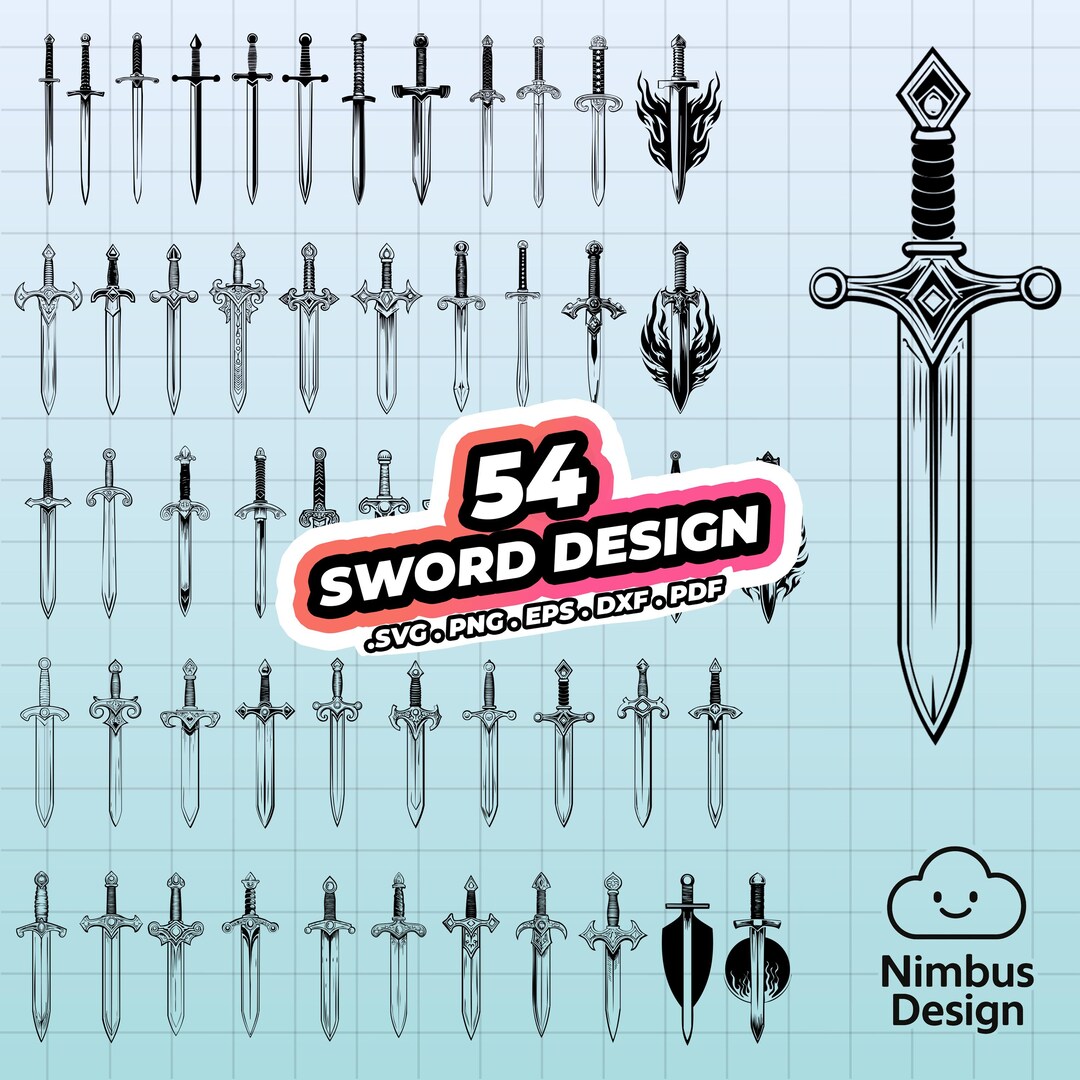 Sword SVG Bundle, Sword DXF, EPS, 4k Png, Pdf, Sword Cut File, Sword ...