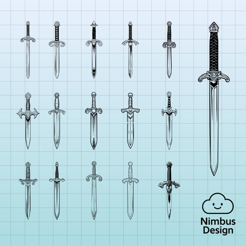 Sword SVG Bundle, Sword DXF, EPS, 4k Png, Pdf, Sword Cut File, Sword ...