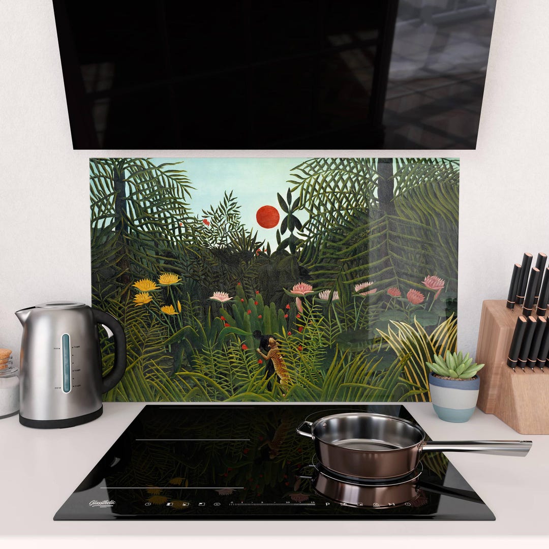 Glass Splashback, Wall Art Backsplash Kitchen Tile Behind Cooker, Sink ...