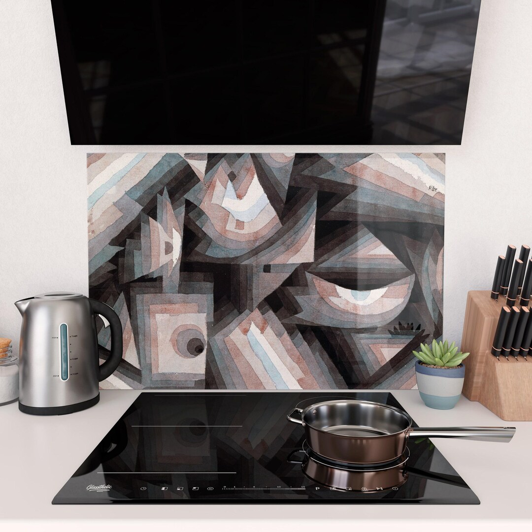 Glass Splashback Kitchen Backsplash Tile Cooker Stove Vintage Wall Art ...
