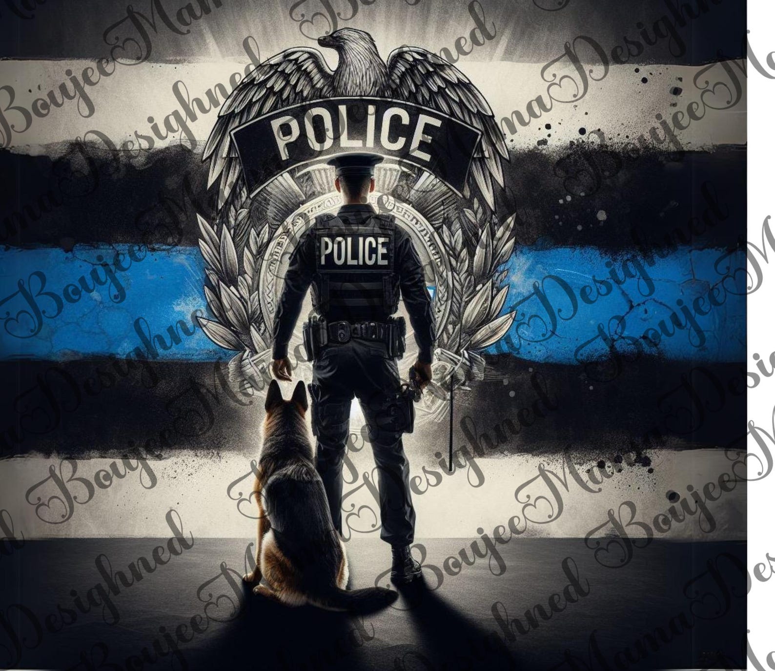 Police Officer Tumbler Wrap: Police Dog Design (digital Download PNG ...
