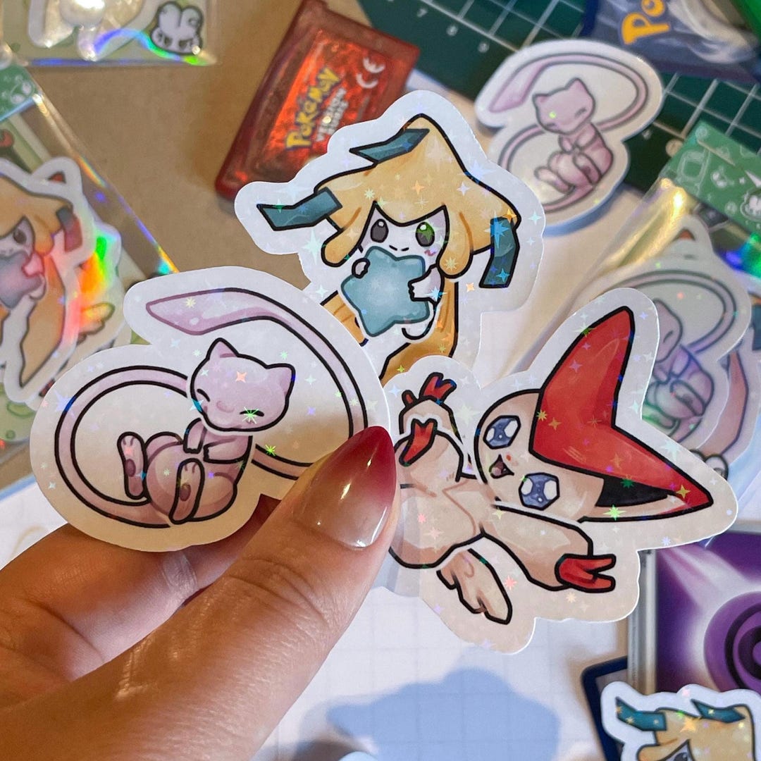 Pokemon Stickers – Fabulouw Pokemon – Mew, Jirachi & Victini Stickers ...
