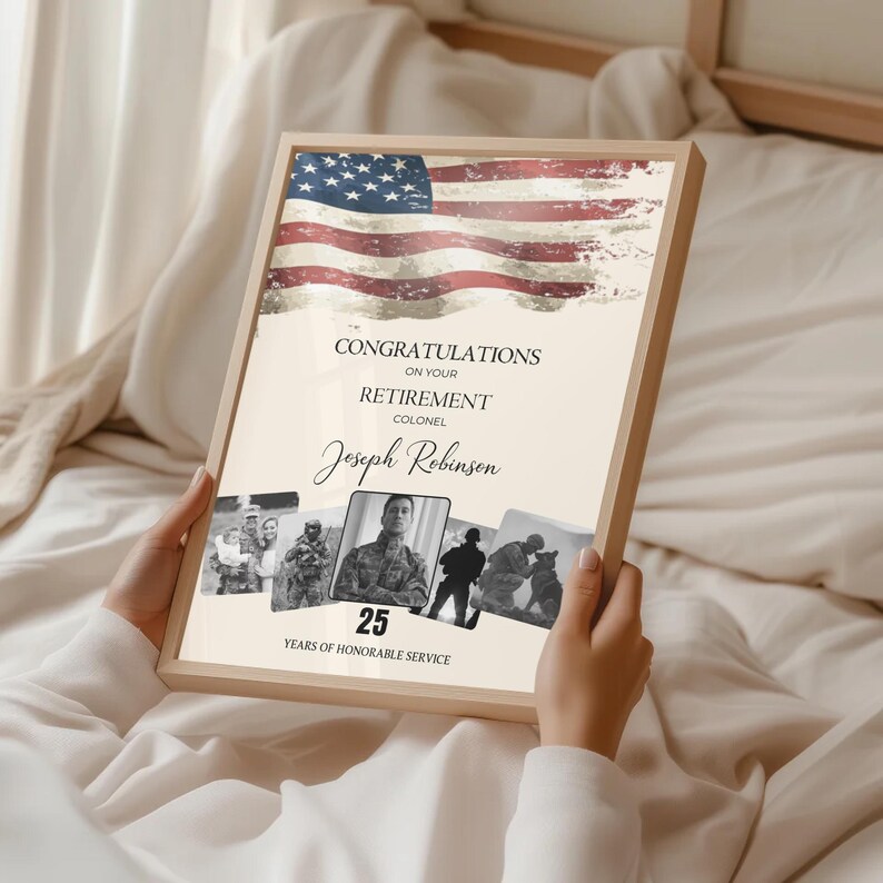 Military Retirement Commemorative Poster: Personalized Sign & Photo - Etsy