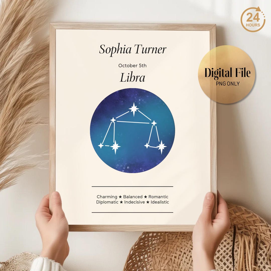 Personalized Libra Zodiac Print: Custom Astrology Gift (digital File ...