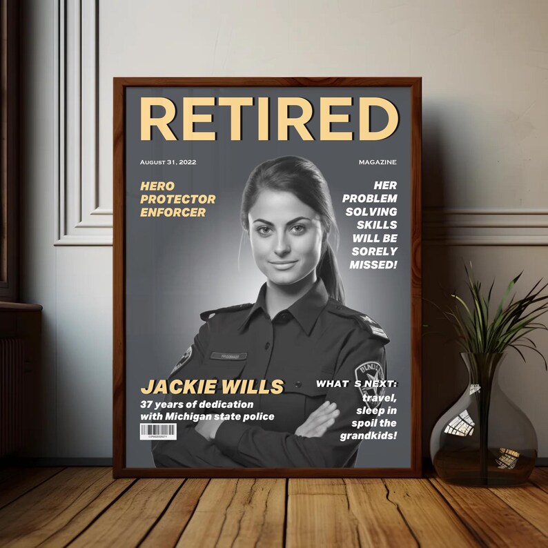 Personalized Retirement Magazine Poster: Custom Photo Gift & Party Wall ...