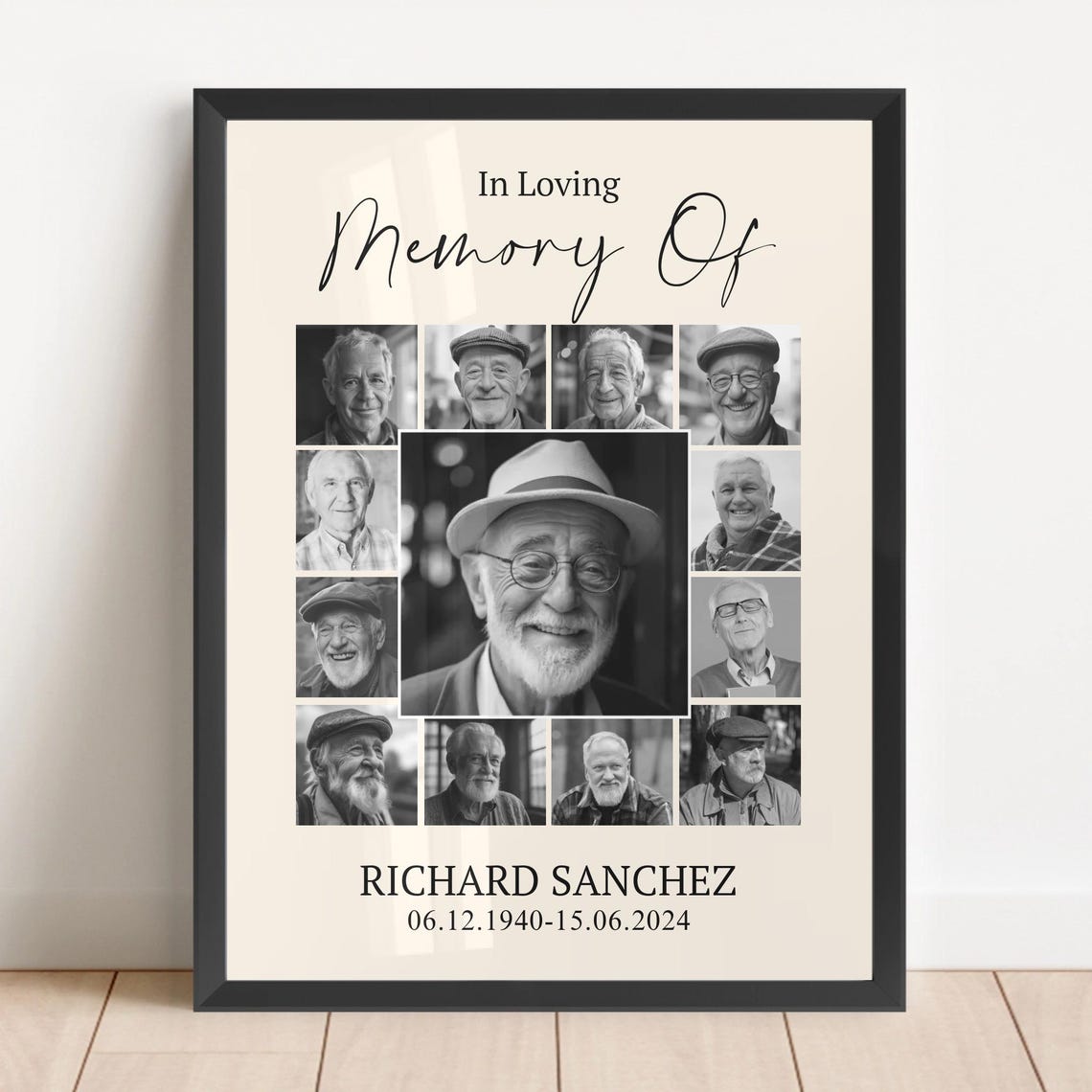 Personalized “in Loving Memory” Photo Collage Sign Set: Funeral ...