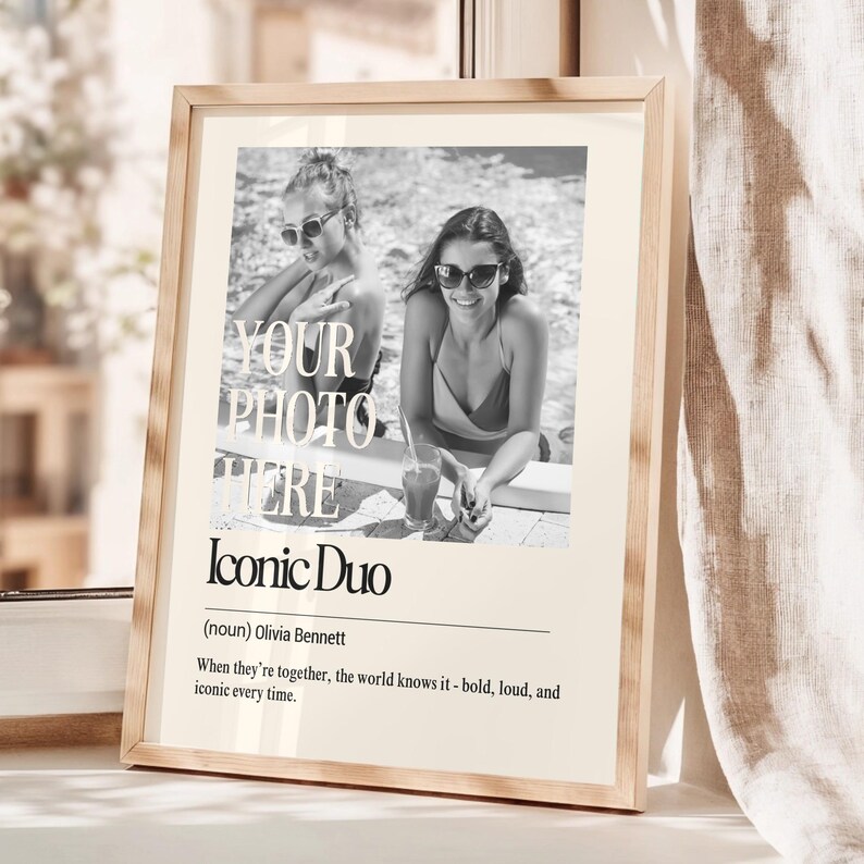 DIGITAL FILE Custom Iconic Duo Definition Print: Personalized Wall Art ...