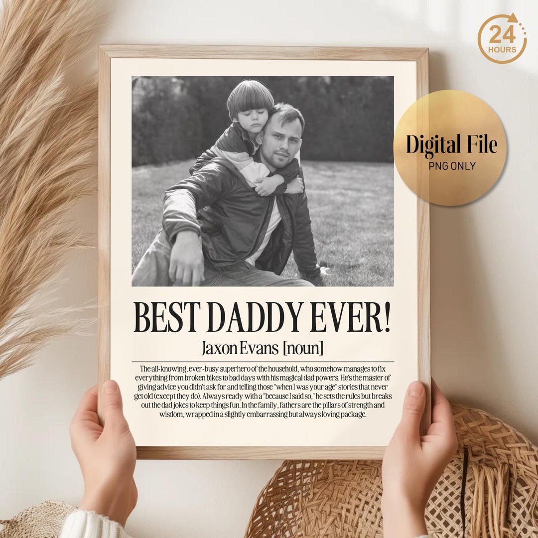 DIGITAL FILE Personalized Daddy Definition Poster: Custom Father's Day ...