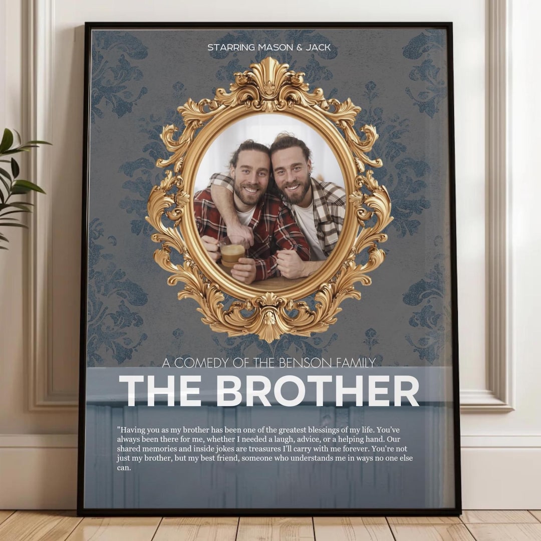 Personalized Brother Movie Poster: Custom Photo Gift - Etsy