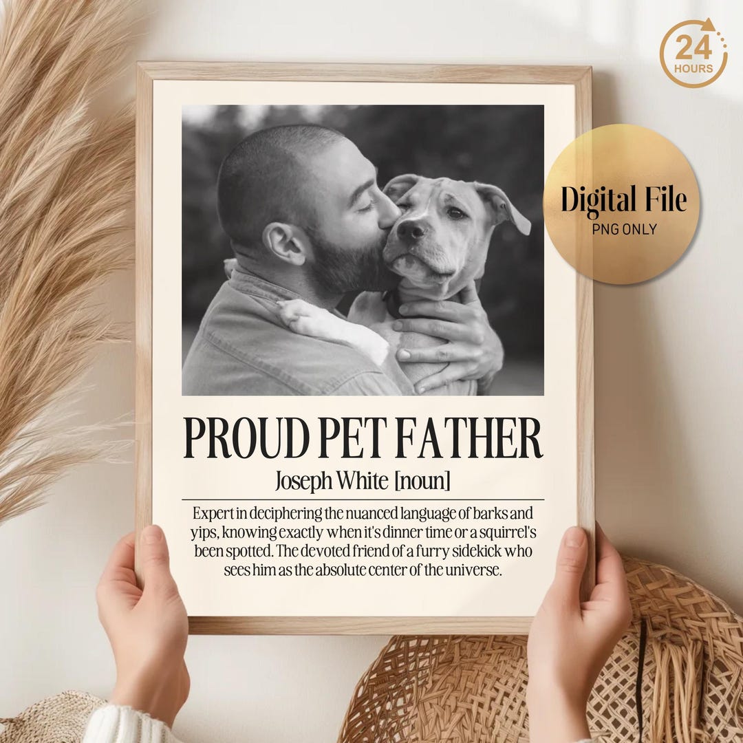 DIGITAL FILE Personalized Pet Dad Definition Poster, Father's Day Gift ...