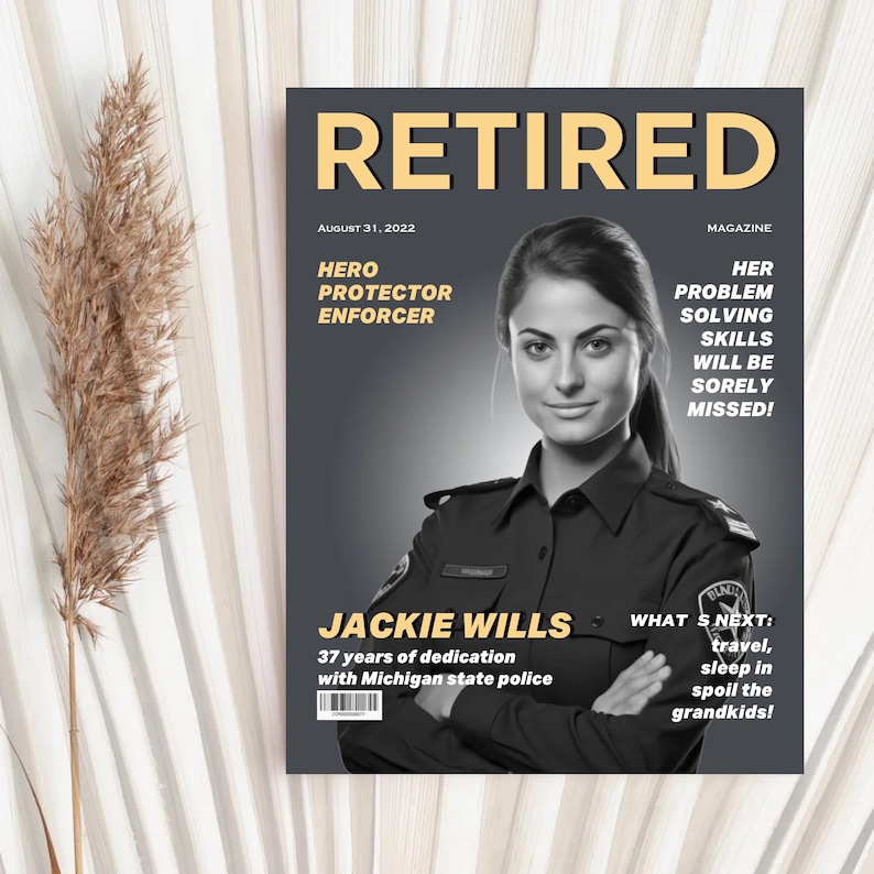 Personalized Retirement Magazine Poster: Custom Photo Gift & Party Wall ...