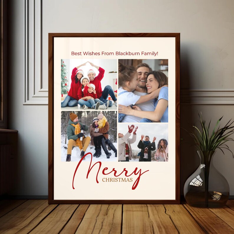 Personalized Merry Christmas Photo Frame: Custom Holiday Print - Etsy