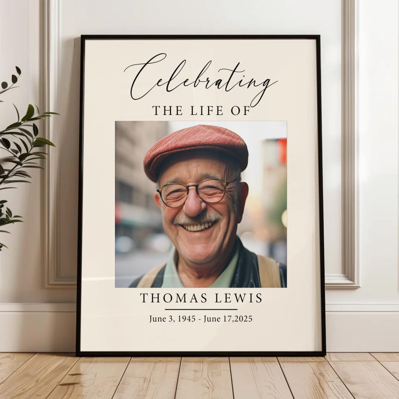 Personalized Celebration of Life Poster: Memorial Photo Sign - Etsy