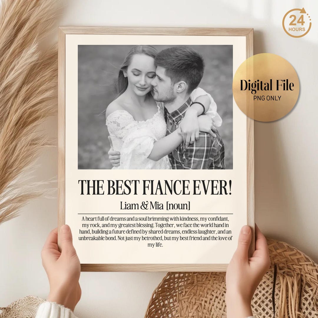 DIGITAL FILE ONLY Personalized Fiancé Definition Print: Romantic ...