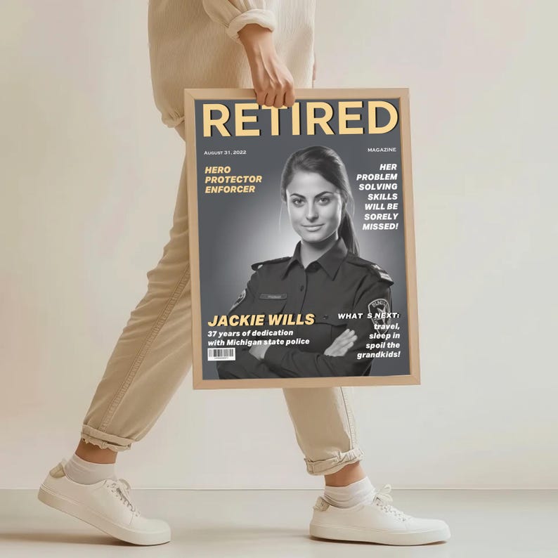 Personalized Retirement Magazine Poster: Custom Photo Gift & Party Wall ...