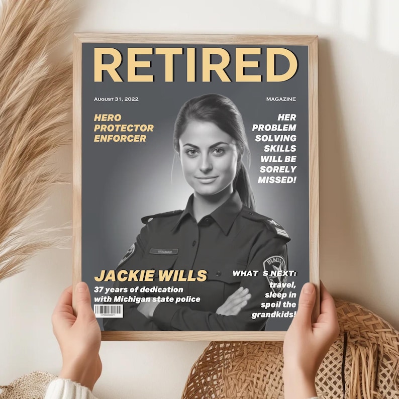Personalized Retirement Magazine Poster: Custom Photo Gift & Party Wall ...