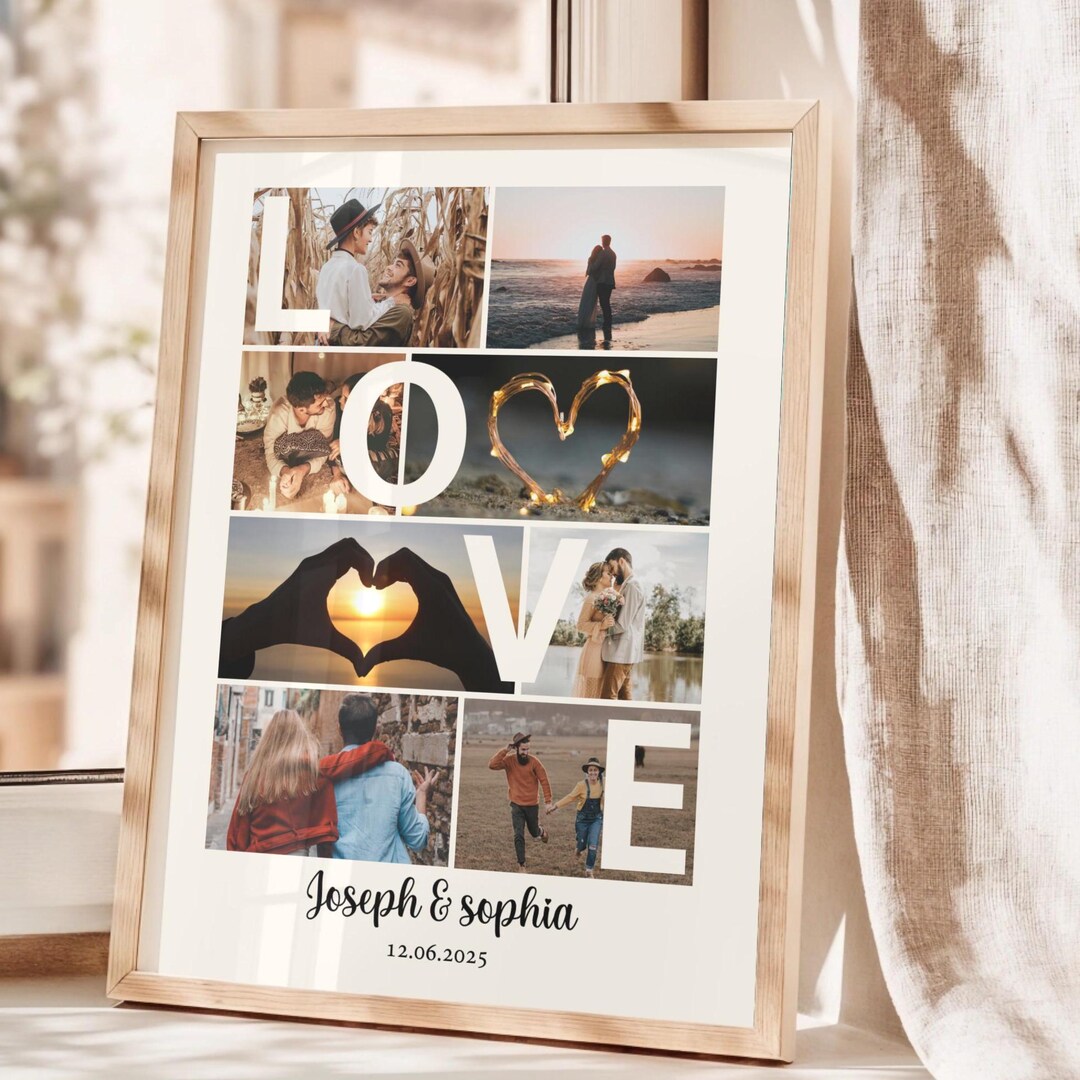 Couple Photo Collage, Personalized Collage, Love Photo Collage, Couple ...
