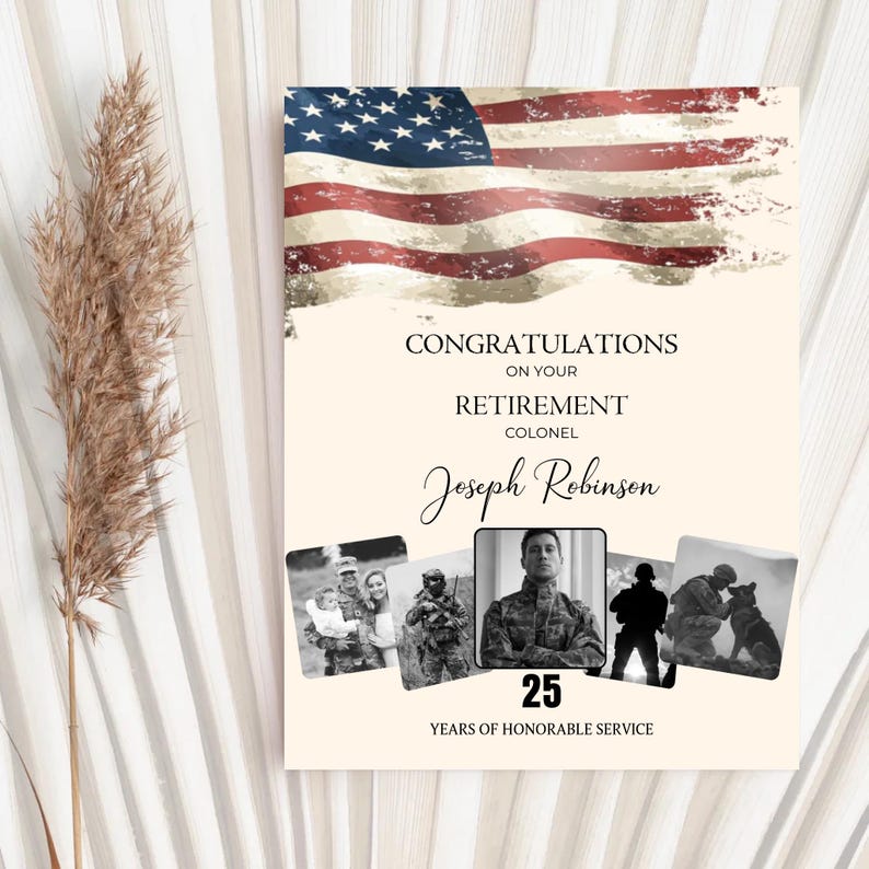 Military Retirement Commemorative Poster: Personalized Sign & Photo - Etsy