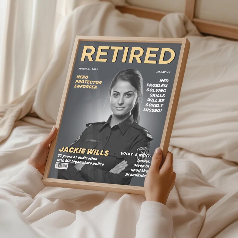 Personalized Retirement Magazine Poster: Custom Photo Gift & Party Wall ...