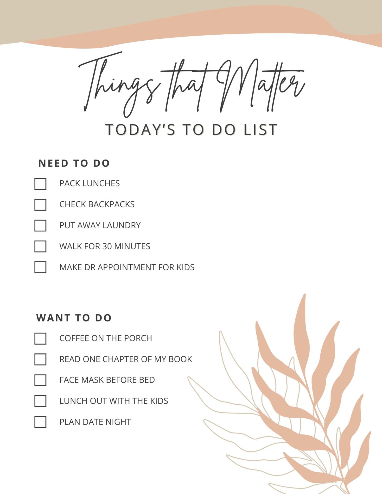 Printable to Do List Prioritized “need to Do / Want to Do” List + Canva ...
