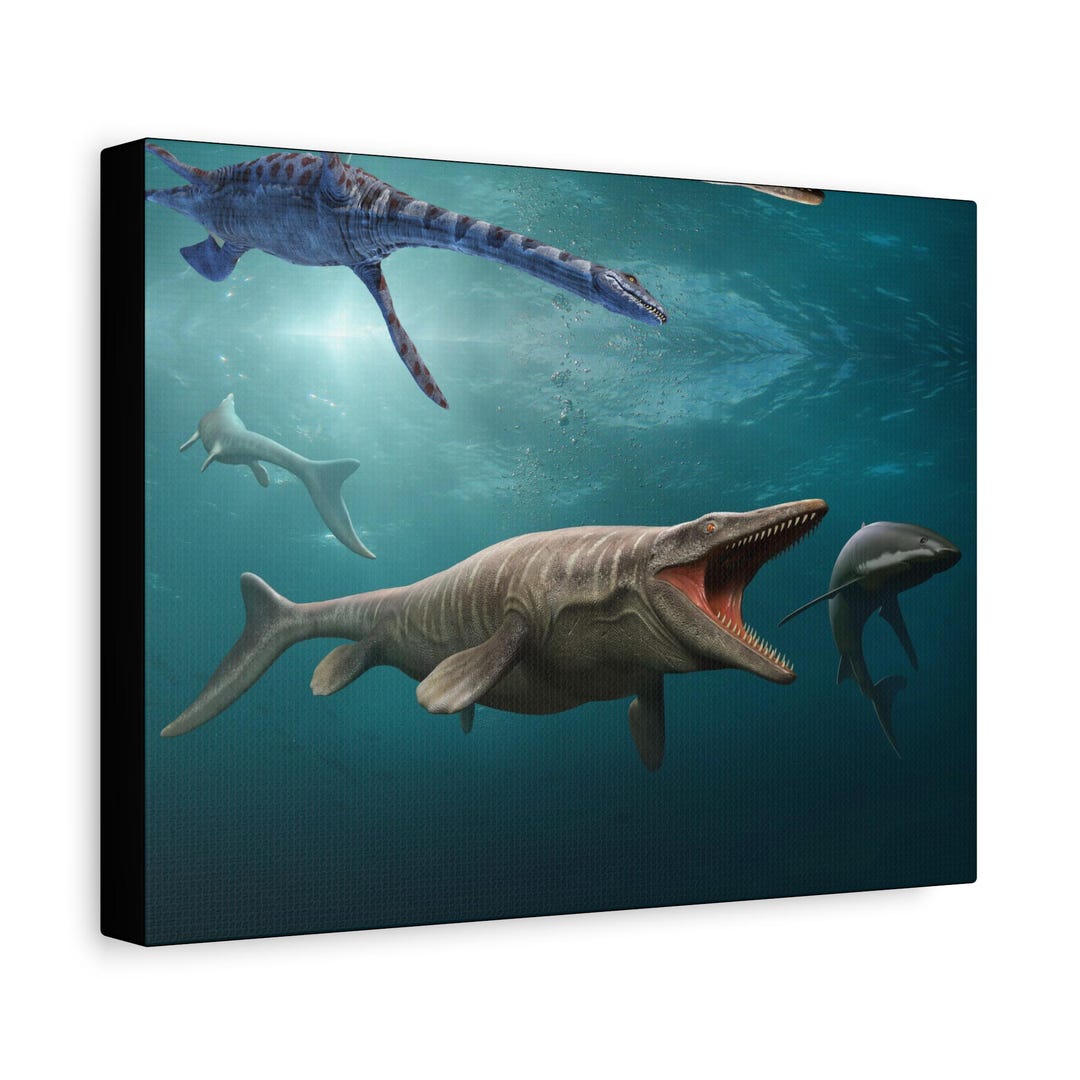 Terrors of a Prehistoric Ocean Wall Art, Matte Canvas, Stretched, 1.25 ...