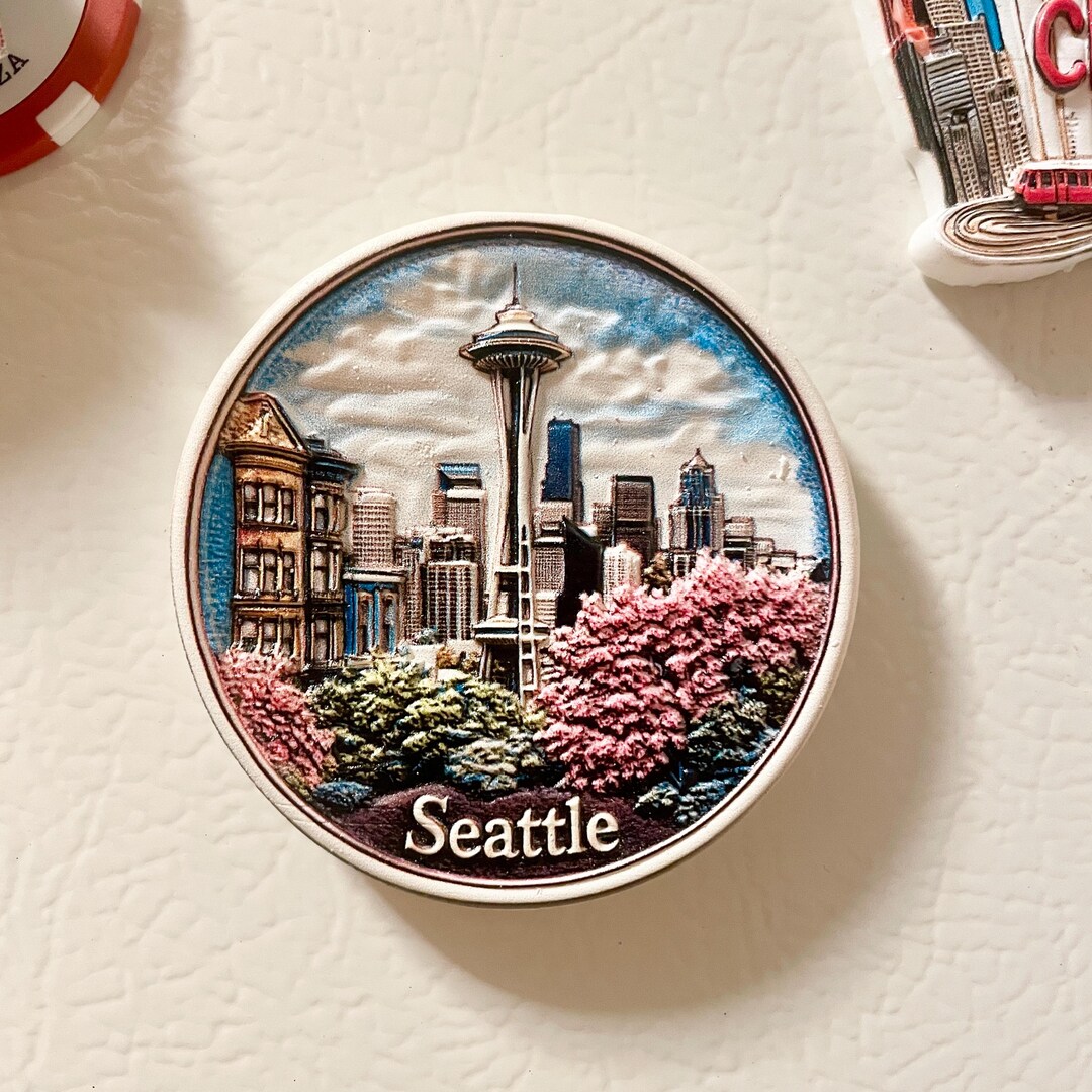 3D Seattle Downtown Fridge Magnet - City Souvenir Opener | USA - Etsy