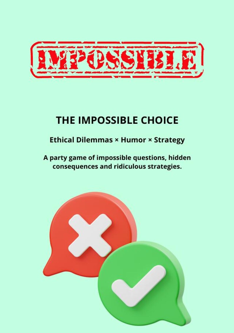 THE IMPOSSIBLE CHOICE™ – Printable Party Game - 150 Cards - Instant ...