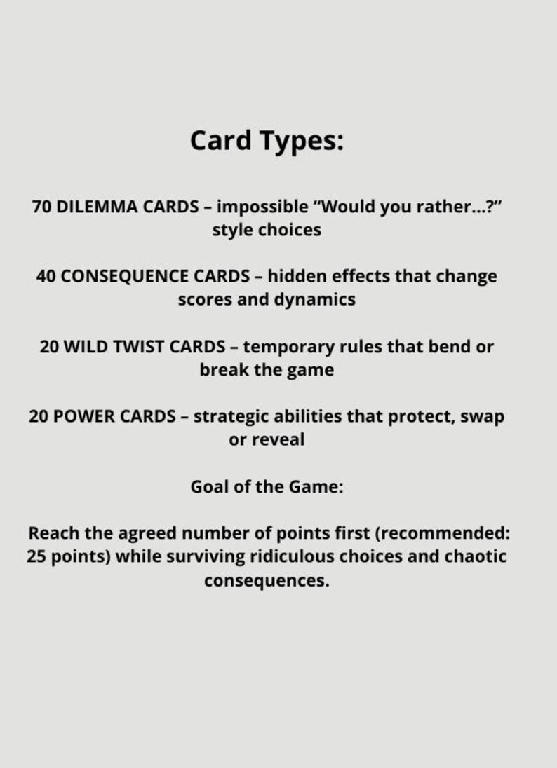 THE IMPOSSIBLE CHOICE™ – Printable Party Game - 150 Cards - Instant ...