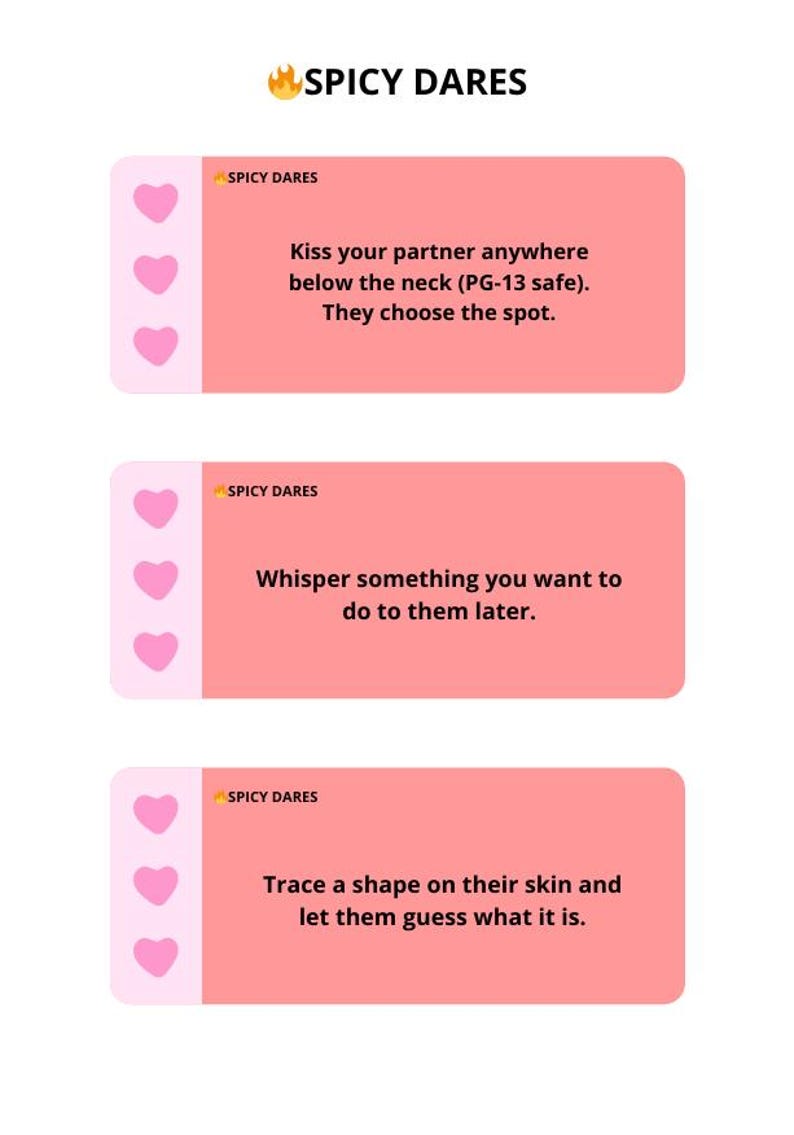 Soft, Spicy & Savage – Couples Dare Ladder™ - 120 Printable Cards ...