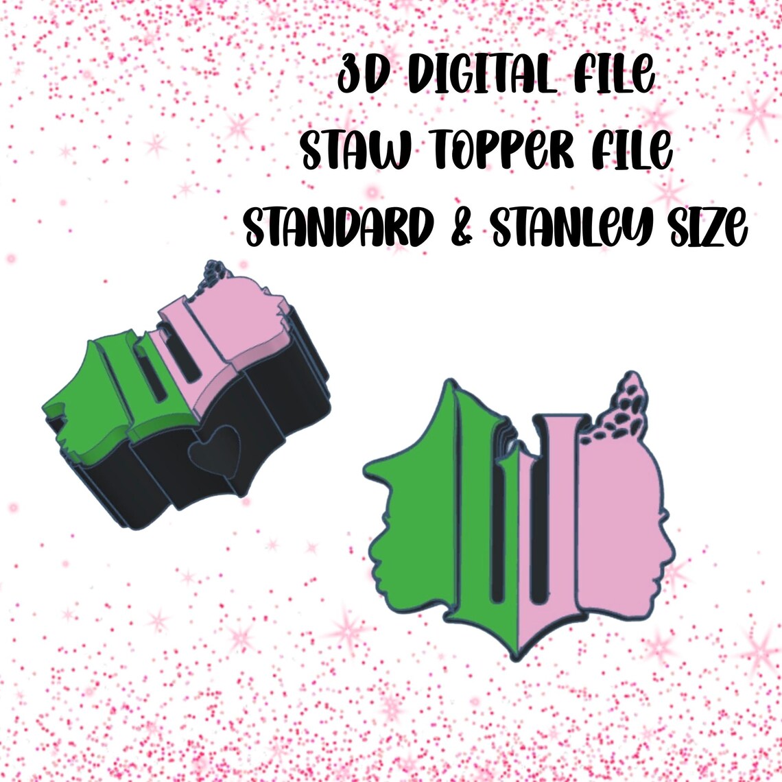 Wicked Besties Straw Topper | Stanley & Standard 3D Print STL 8mm 10mm ...