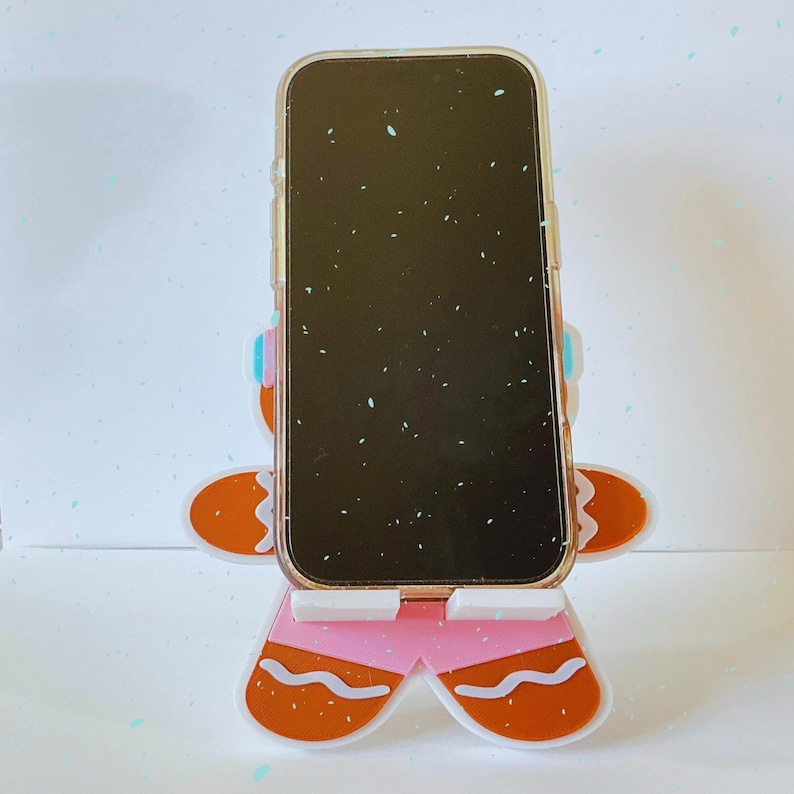 Gingerbread Man Phone Stand 3D Print File | Christmas Desk Decor (STL ...