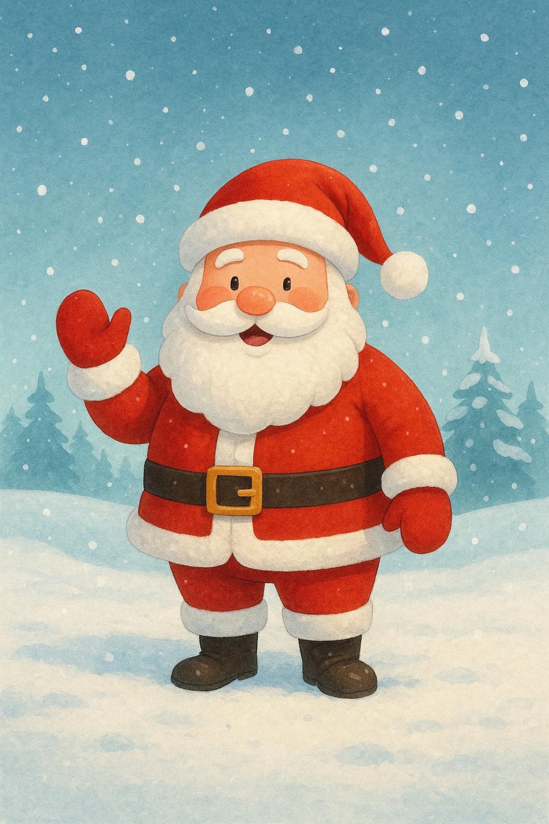Cute Santa Waving in Snow – Christmas PNG for Cards & Crafts - Etsy