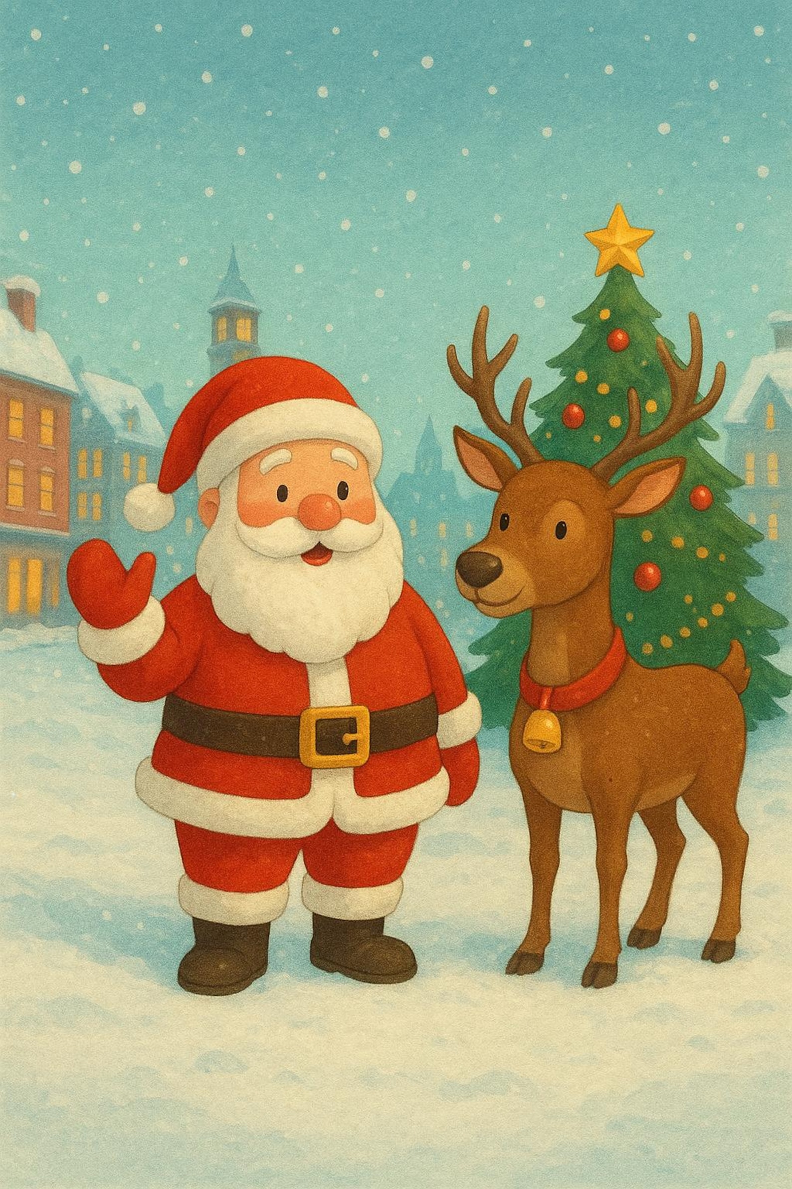 Cute Santa Waving in Snow – Christmas PNG for Cards & Crafts - Etsy