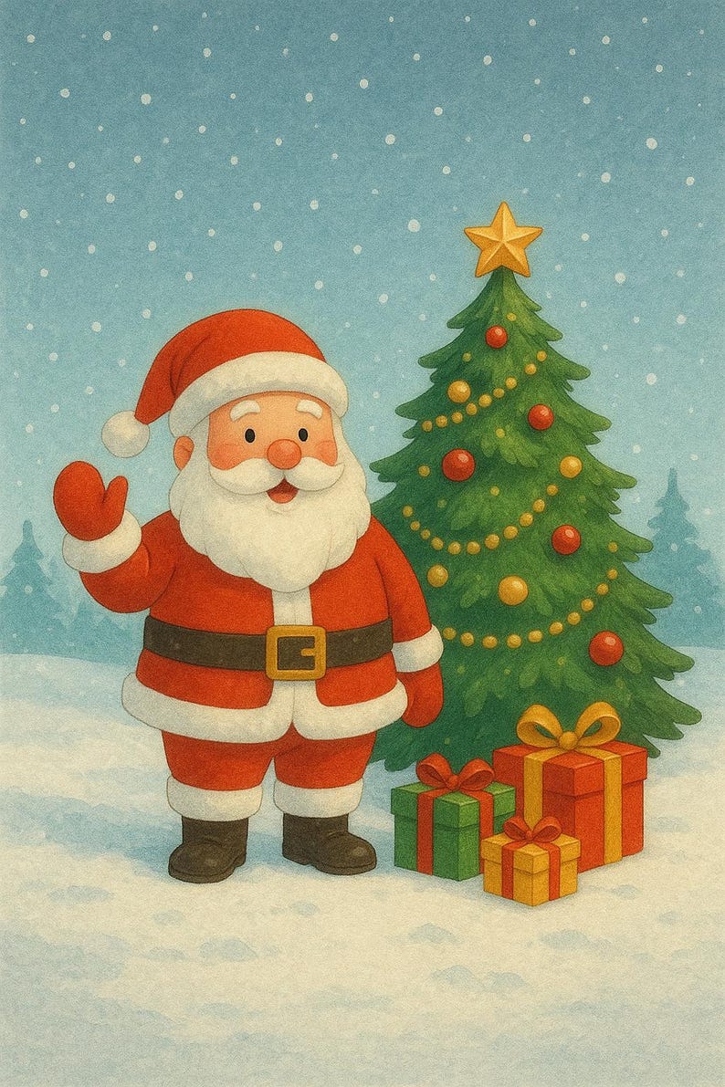 Cute Santa Waving in Snow – Christmas PNG for Cards & Crafts - Etsy