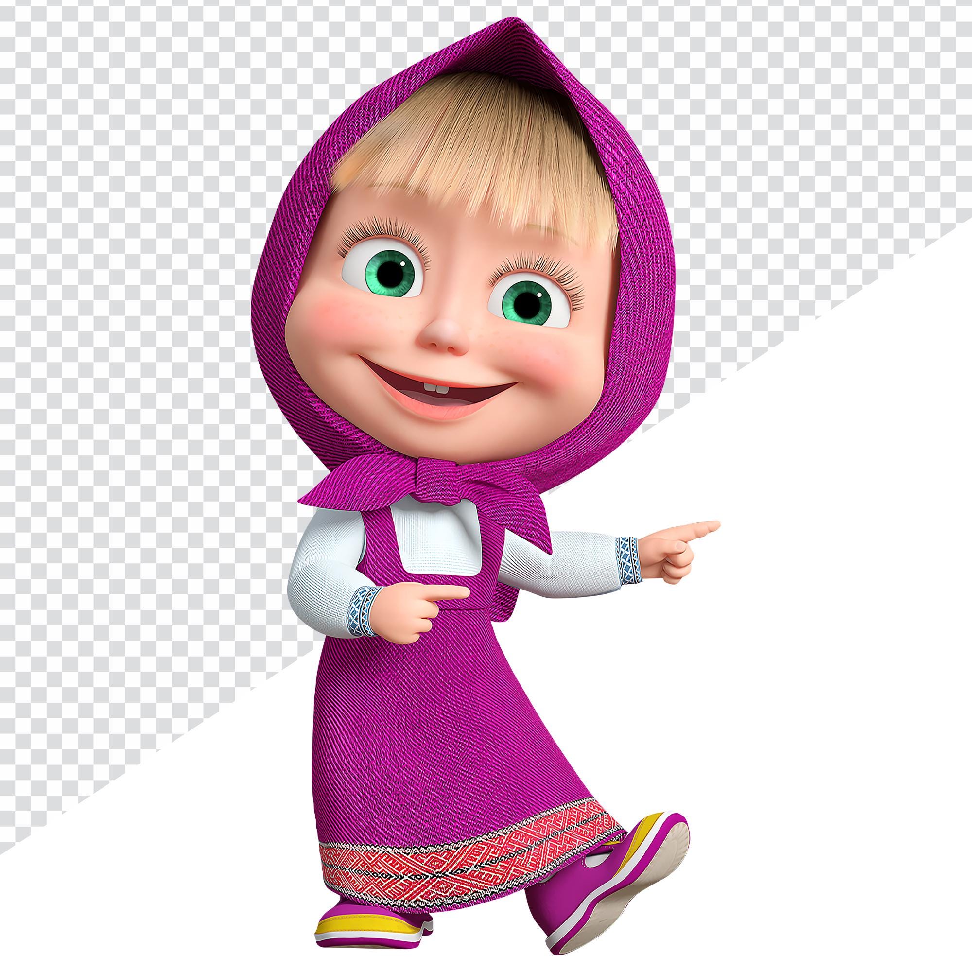 Masha and the Bear 105 Images, PNG, Alphabet, Masha's Birthday, Instant ...