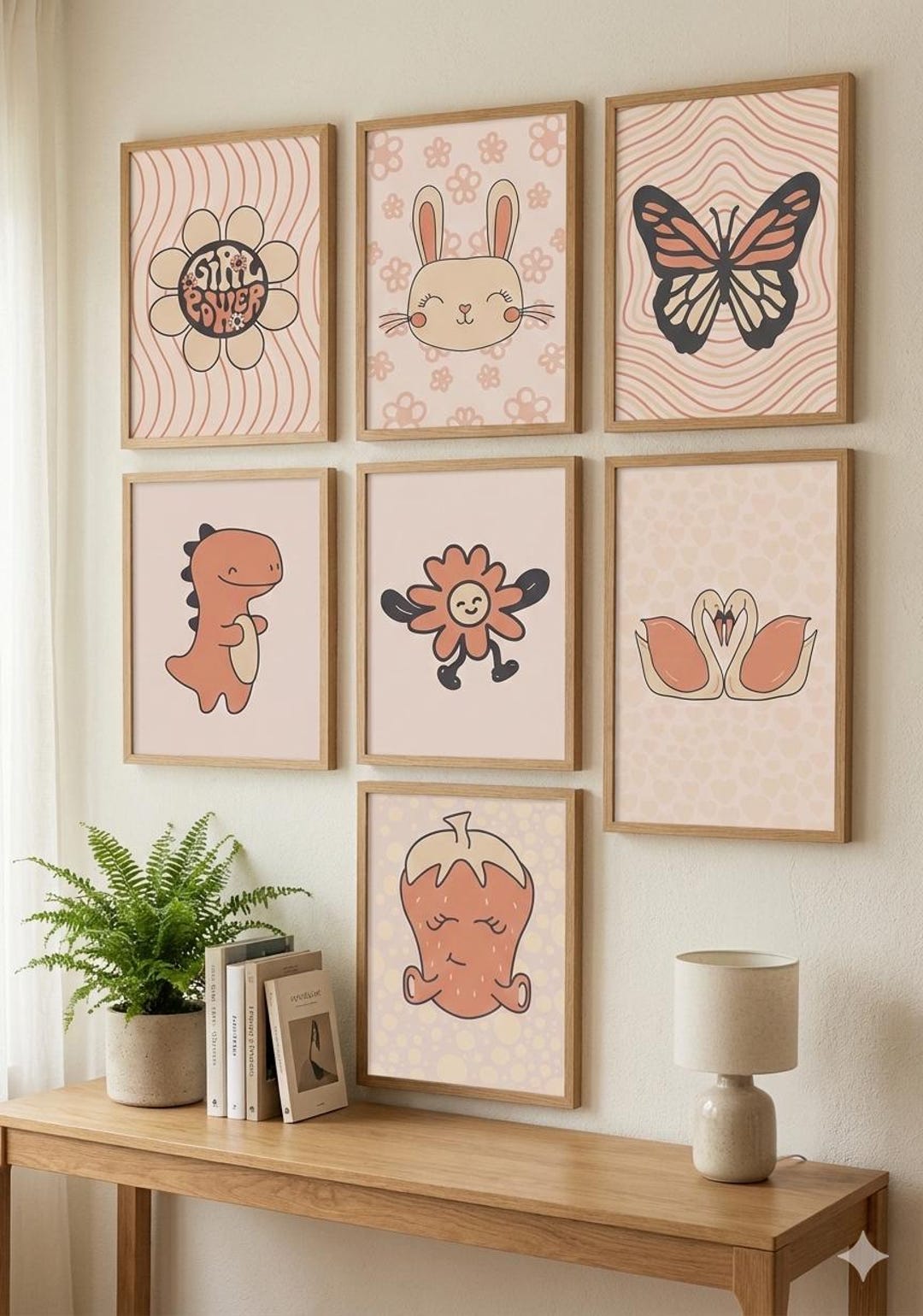 Pastel Nursery Wall Art Set – Animal & Floral Prints, Kids Room Decor ...