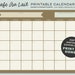 Blank Open Calendar Printable in Brown | Retro Minimalist | Cute Office ...