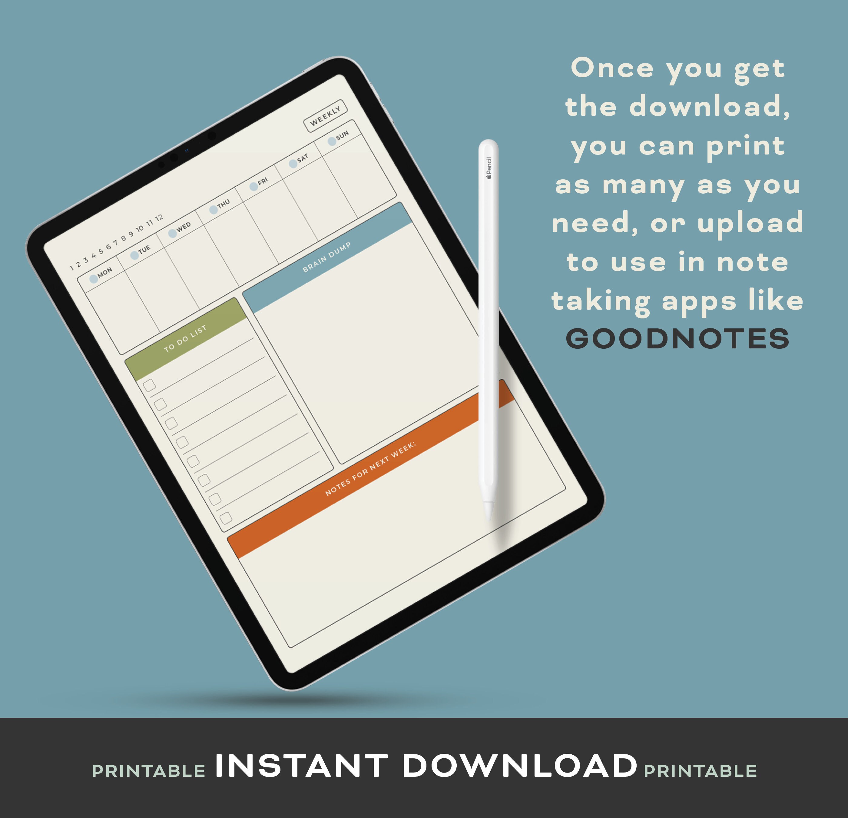 ADHD Digital Planner Bundle | Printable | Retro Colors | Daily • Weekly ...