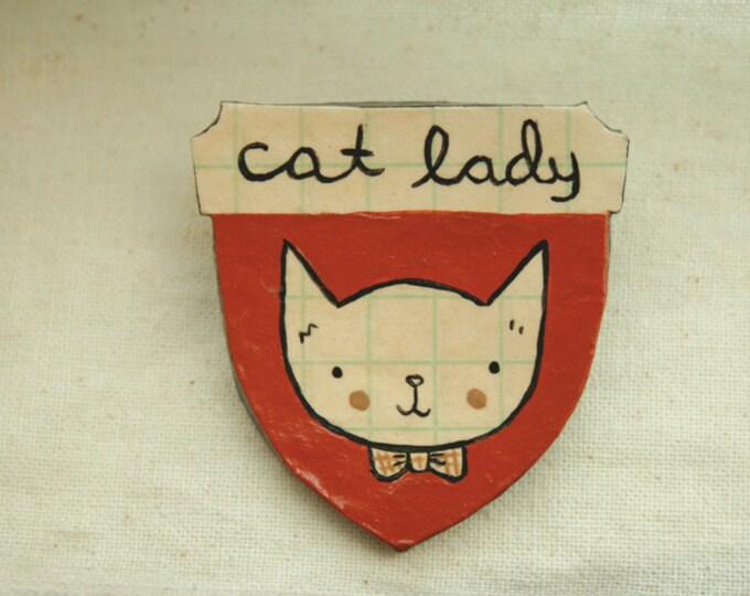 Cat Lady Badge of Honor rust - Etsy