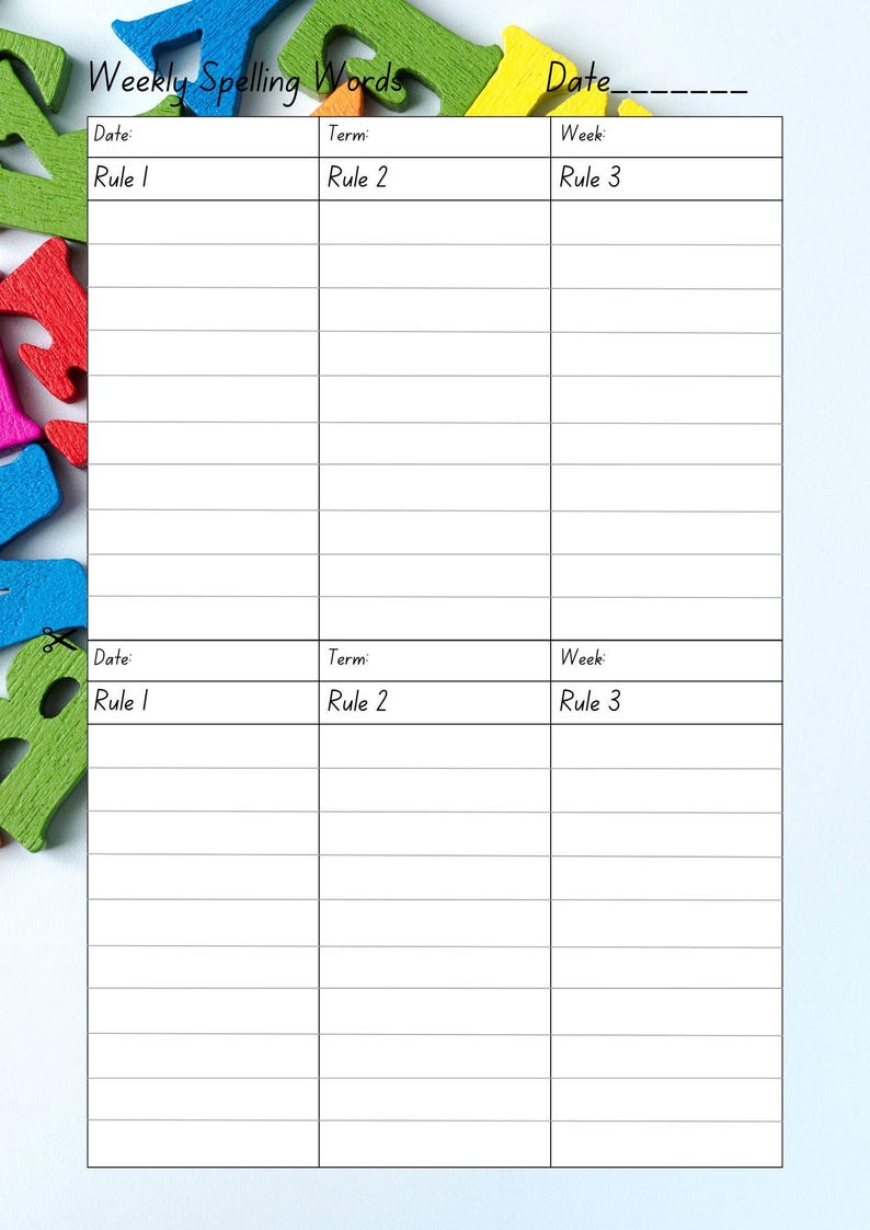 Editable Spelling Practice Worksheets | Weekly Word Work | Instant ...