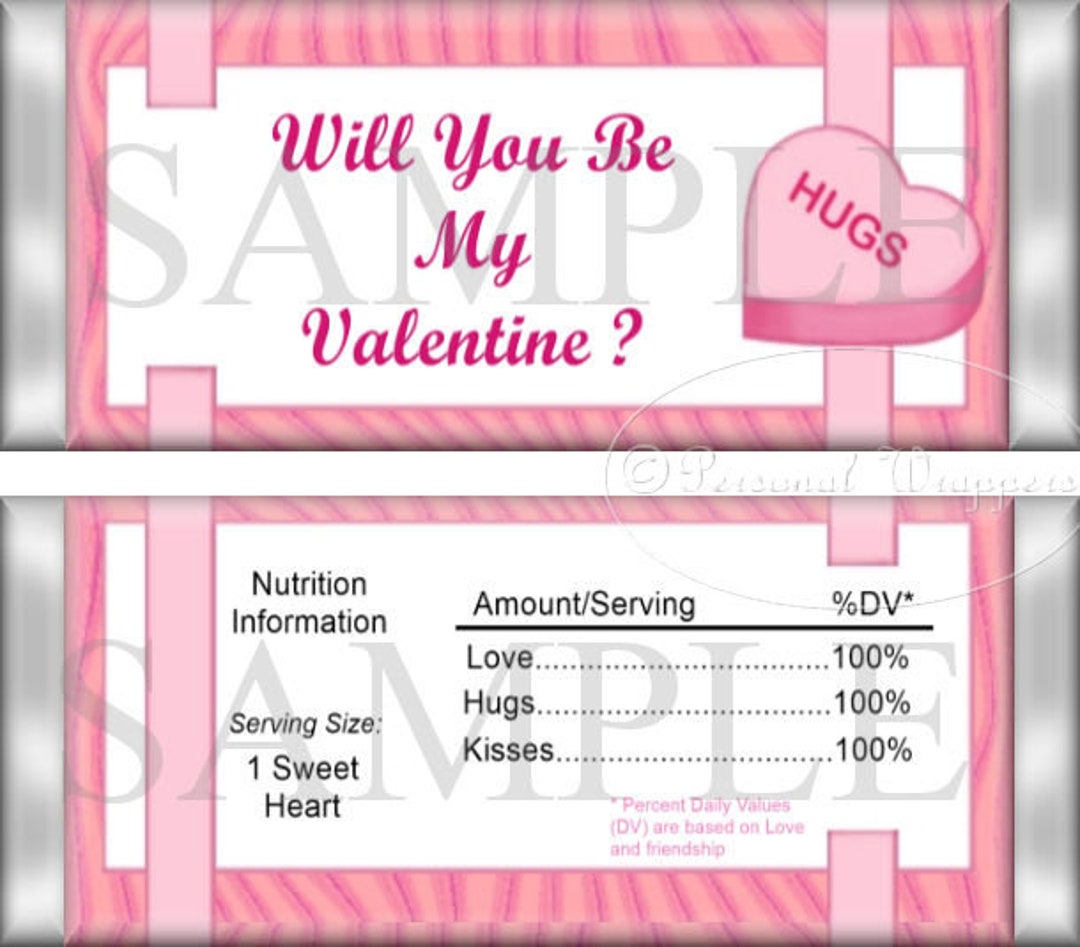 Candy Wrapper Set Valentines Candy Heart wrapper Foil Pouch Clear ...