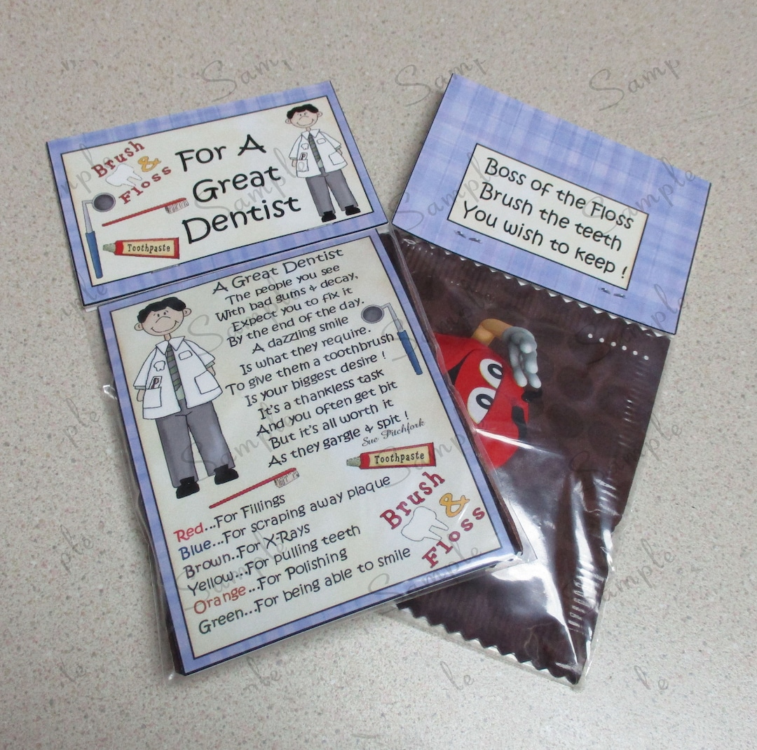 Dentist Male M&m's Treat Packet Sets: (toppers, Inserts, Bags - No ...