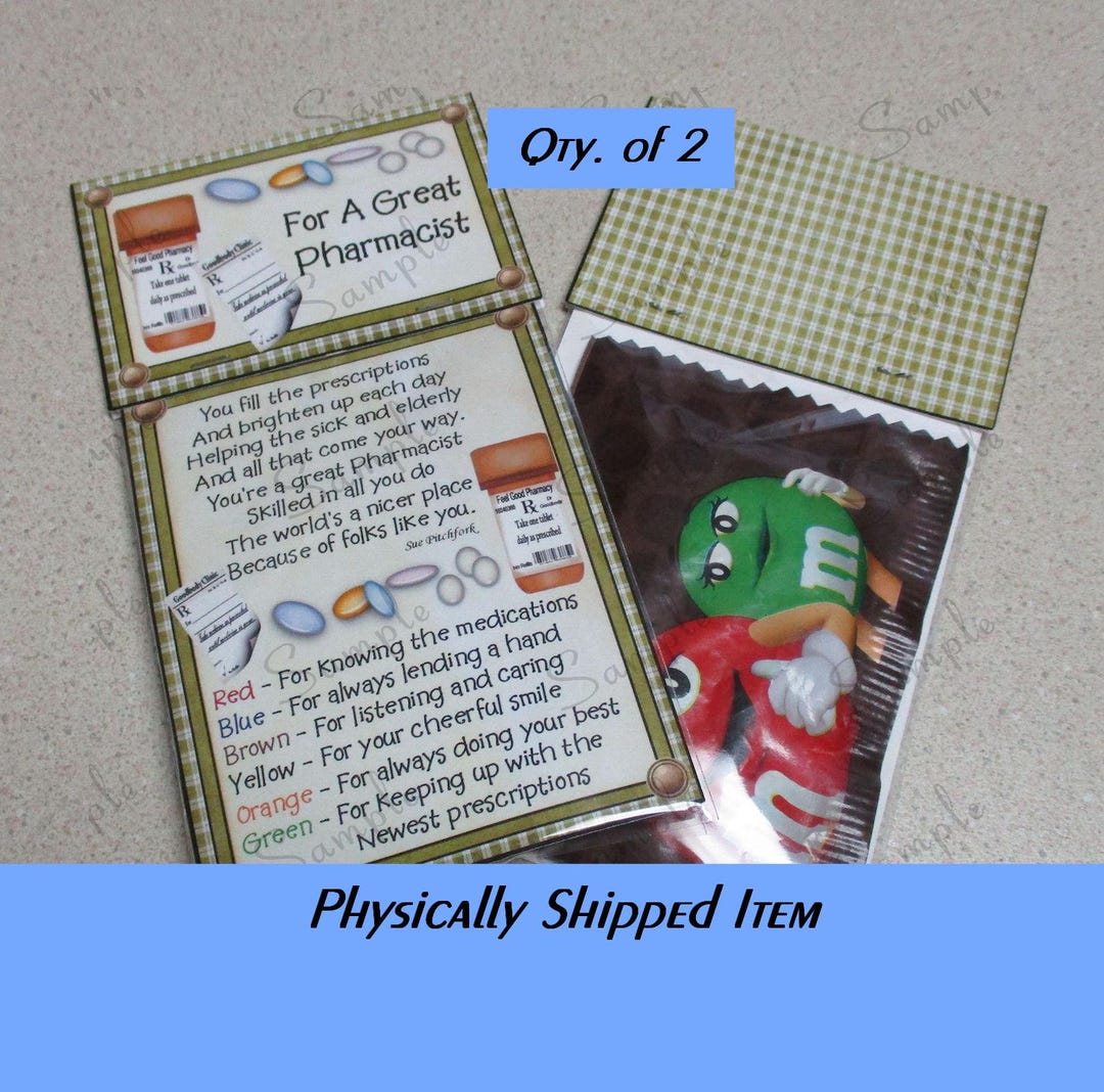 Pharmacist M&m's Treat Packet Sets: (toppers, Inserts, Bags - No Candy ...