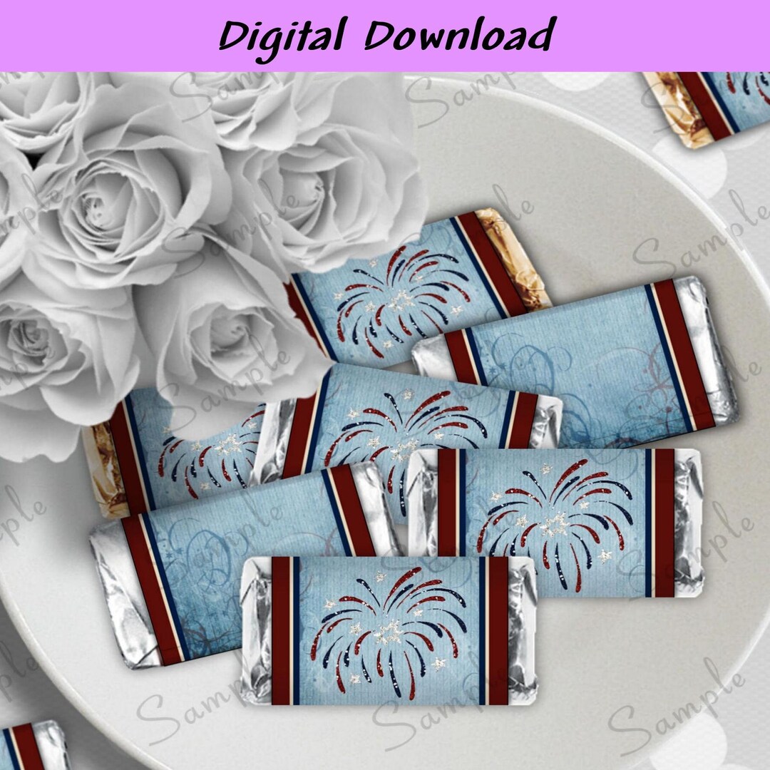 God Bless America Fireworks Printable Minis Wrappers, Instant Download ...