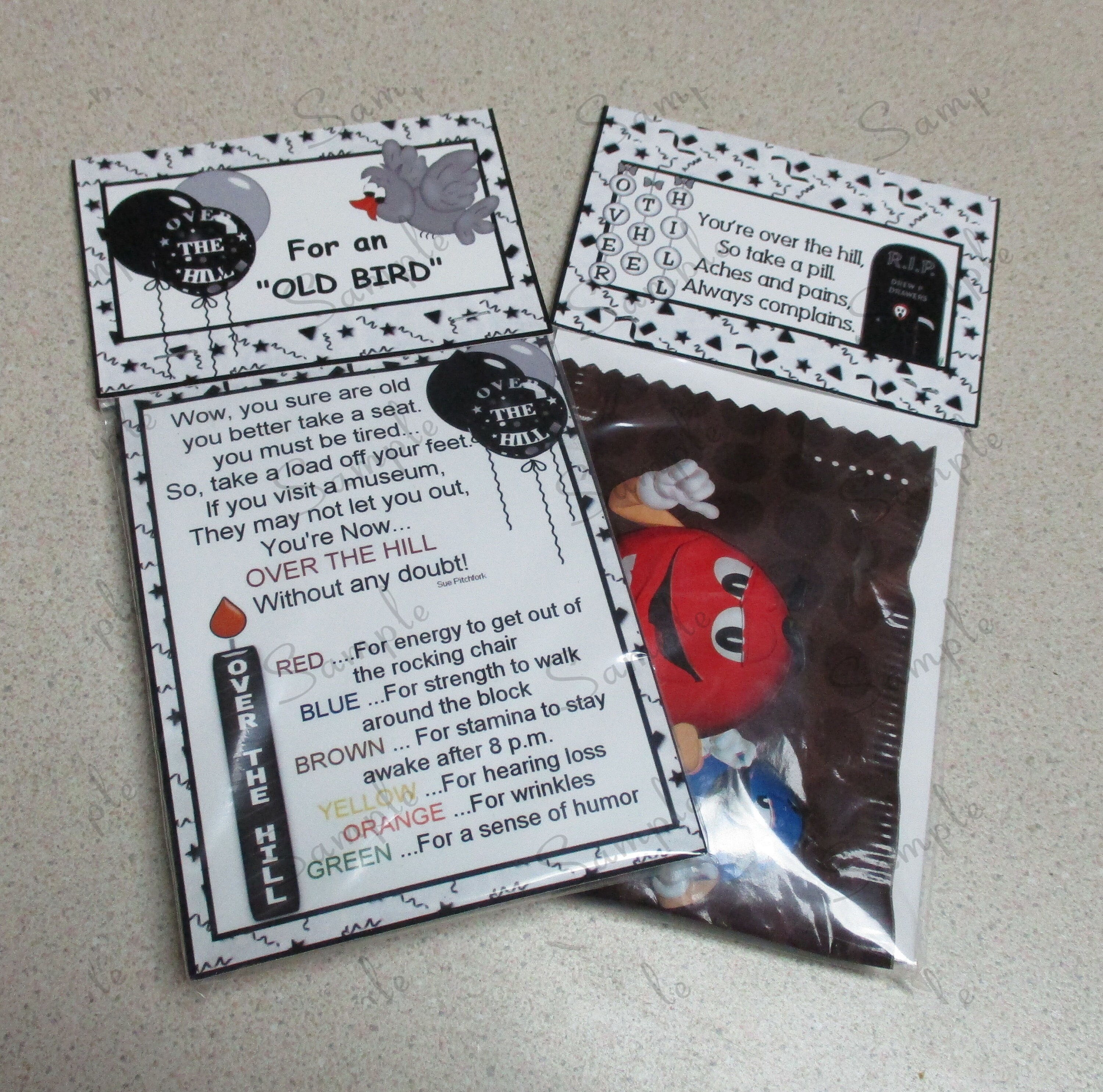 Over the Hill Birthday Fun Size M&m's design 2 with - Etsy