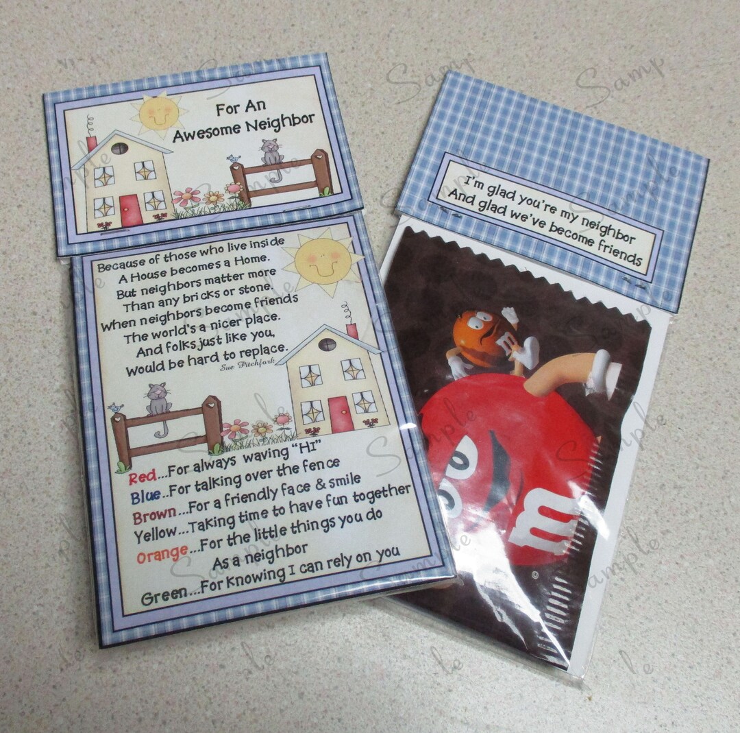 Neighbor M&m's Treat Packet Sets: (toppers, Inserts, Bags - No Candy ...