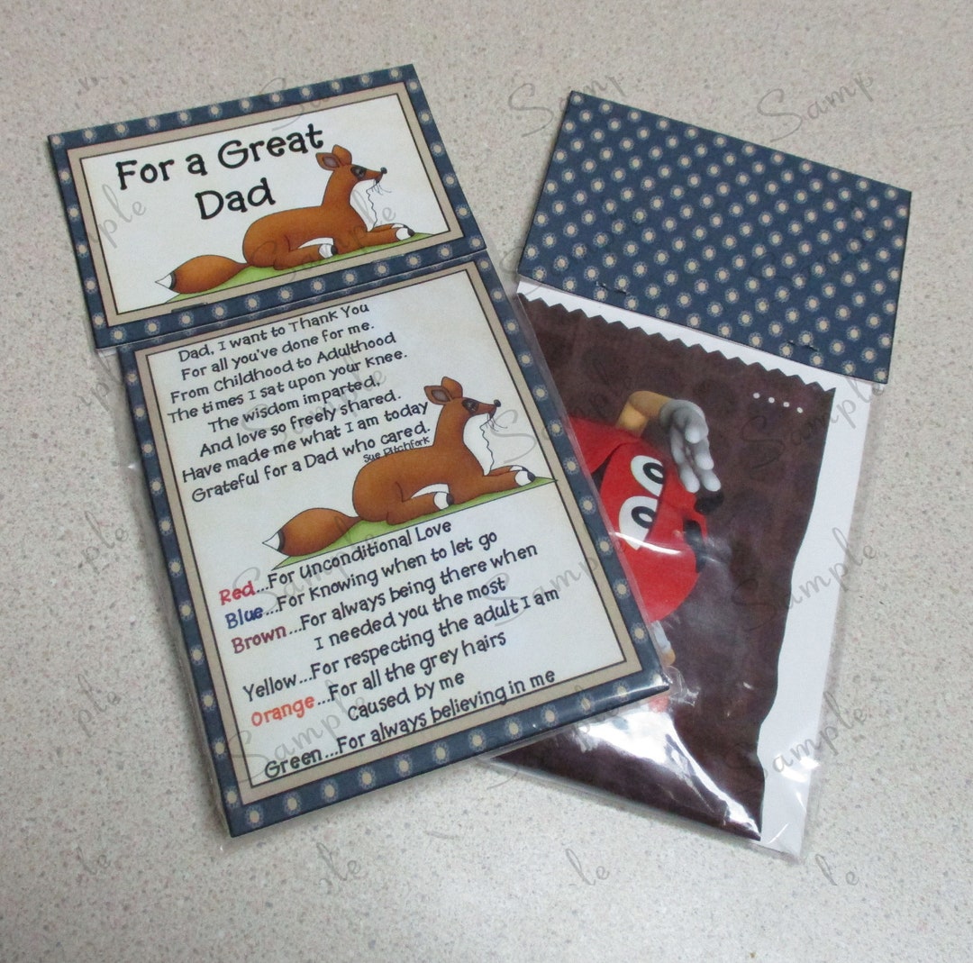 Dad Fun Size M&m®'s Packet Sets (toppers, Inserts, and Bags Only; No ...