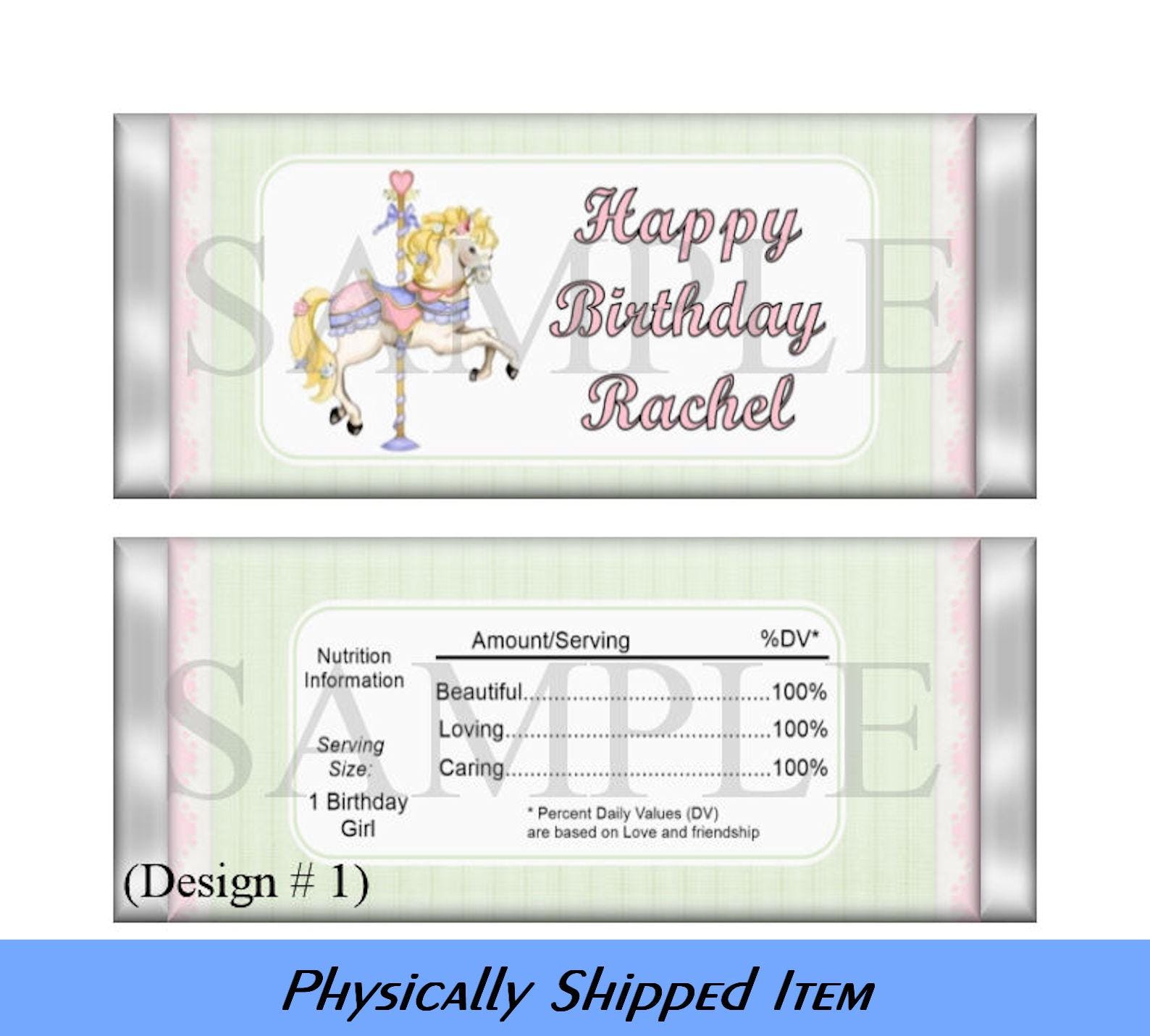Carousel Horse Birthday Candy Bar Mint or Pink Set: Personalized DIY ...